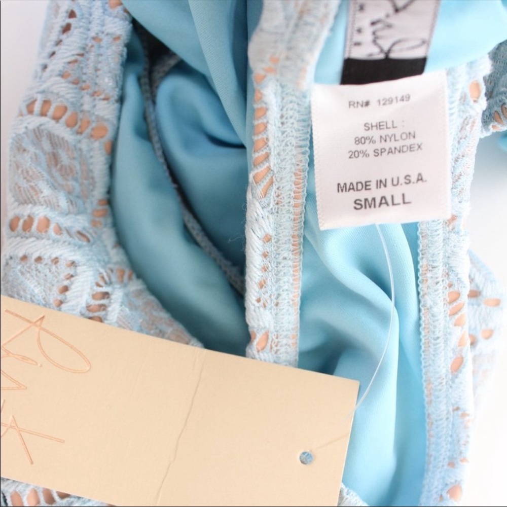 Risk Strapless Lace One Piece Swimsuit - Gem